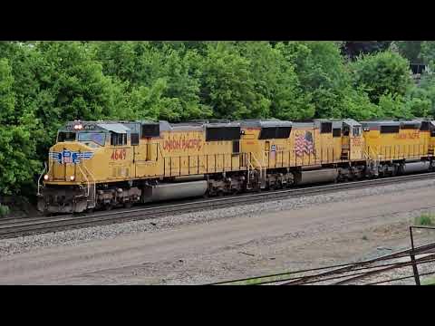 UP 4649 Leads the YSPBN Transfer in notch 8 - YouTube