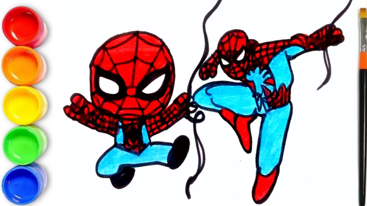 🔴Drawing and Coloring Spider-Man vs Spidey | SpiderMan vs Spidey ...