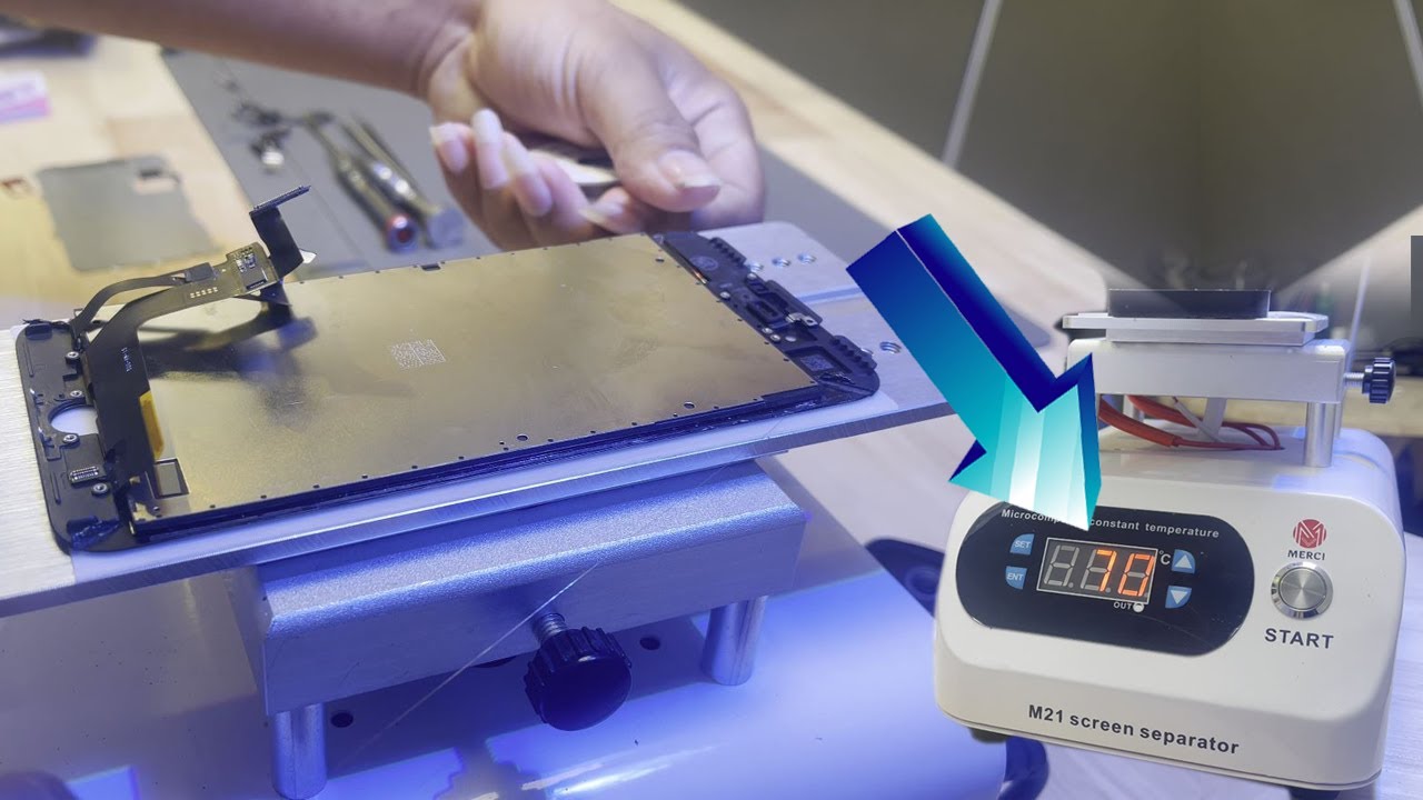 Glass Removal on iPhone 7 Plus With M21 screen separator machine - YouTube