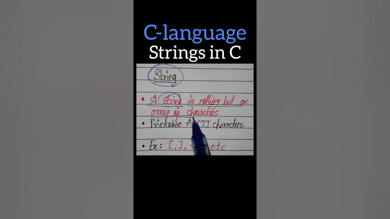 What is a STRING in C | #shorts #clanguage - YouTube