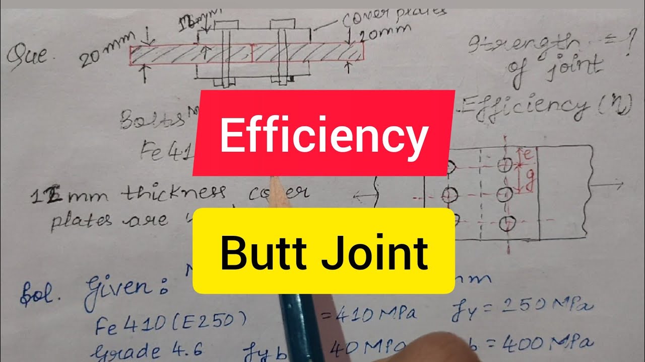 Efficiency Of Butt Joint | Bolted Connection | Design Of Steel ...
