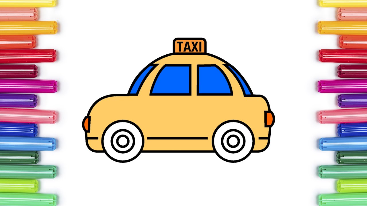 Taxi Car Drawing — How to Draw a Yellow Taxi Car - YouTube