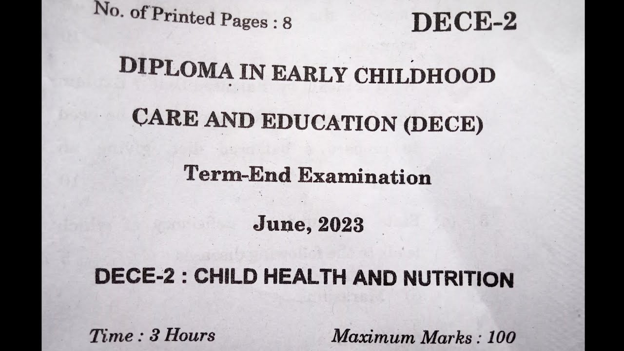 DECE 2 question paper 2023 June - YouTube