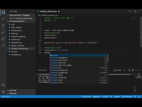 Python Programming:Find smallest element in a list - YouTube
