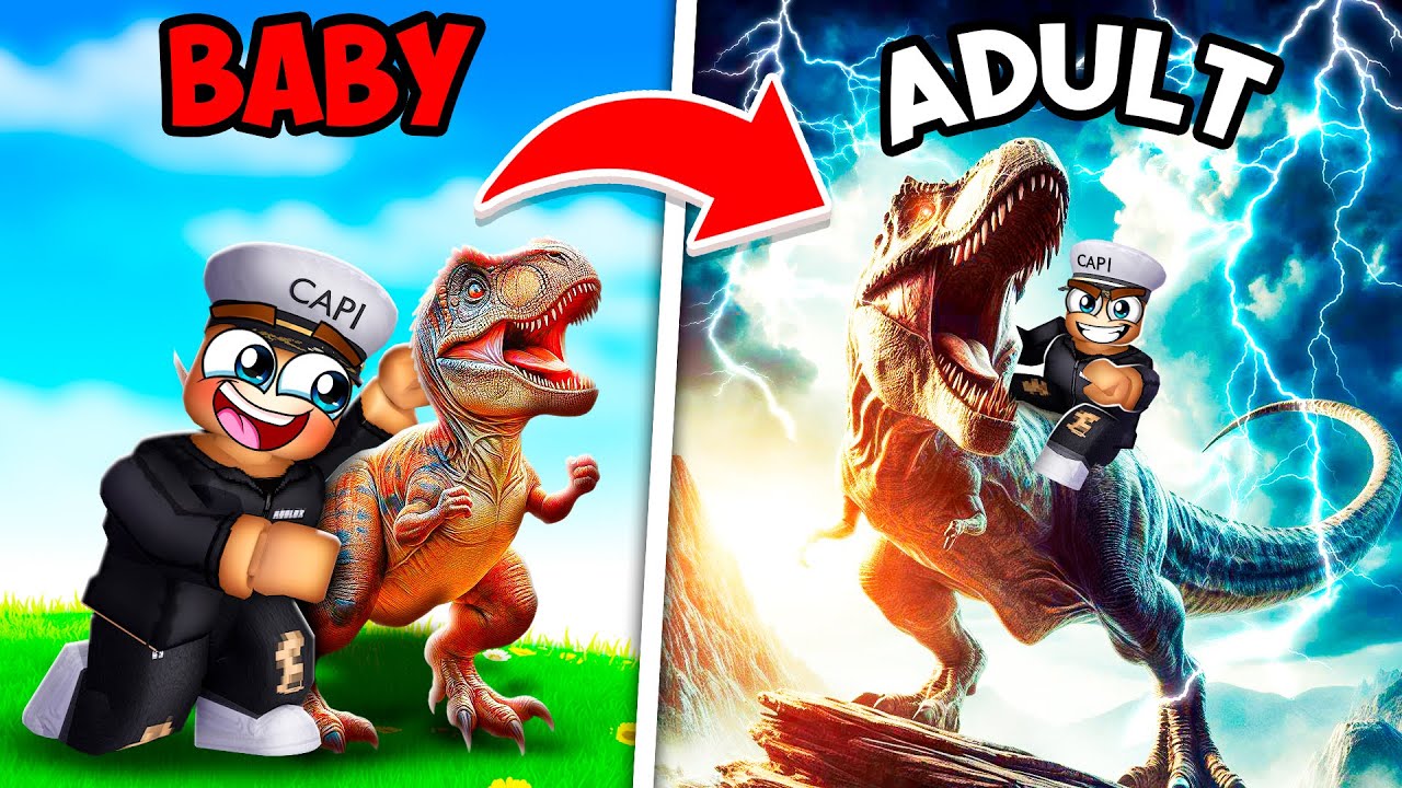 Growing a T-REX from BABY to ADULT in ROBLOX - YouTube