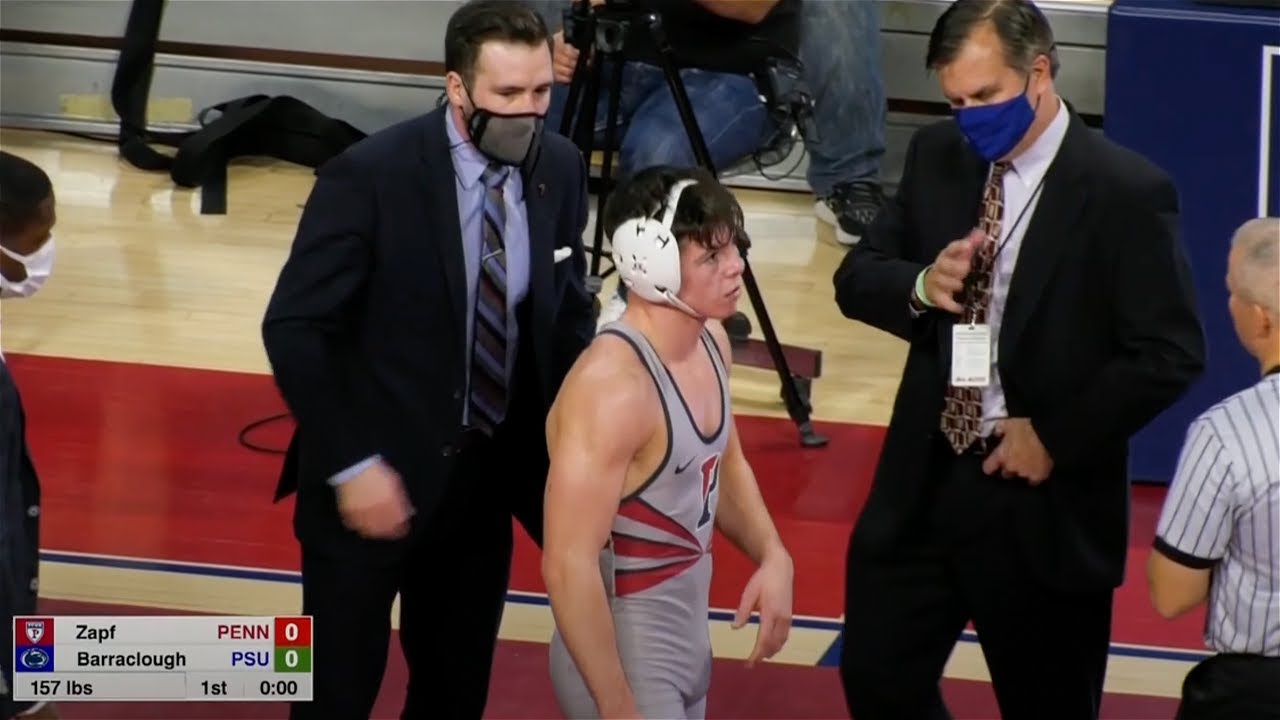 157lbs Doug Zapf (Penn) dec Terrell Barraclough (Penn State) - YouTube