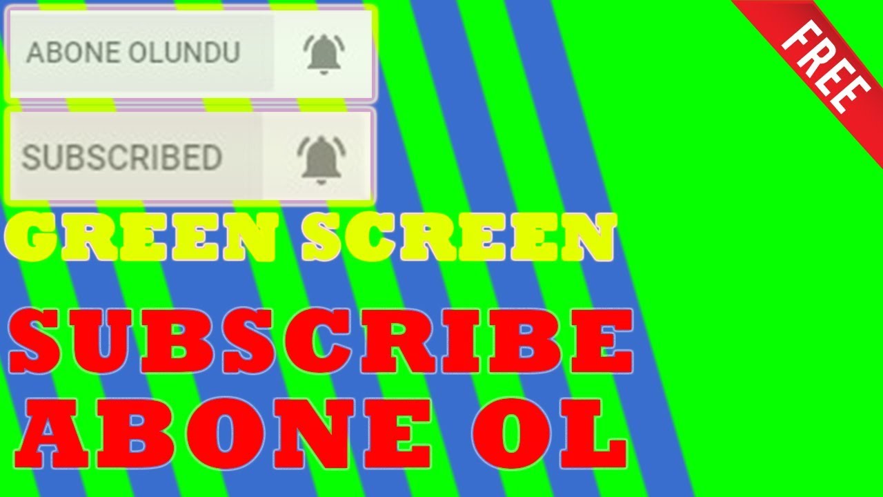 Animated Click Youtube Abone ol button & Subscribe Button Green Screen ...