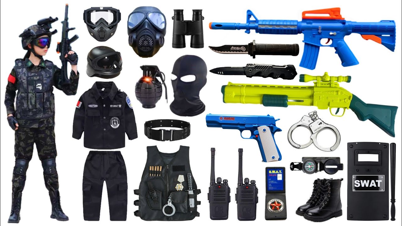 Special Police Weapons Toy set Unboxing-M416 guns, S686 shotgun, Gas ...
