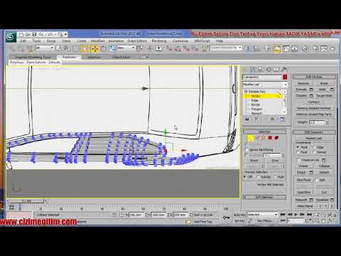 3ds Max Araba Modelleme-18.14.arka kapı modelleme (devamı)