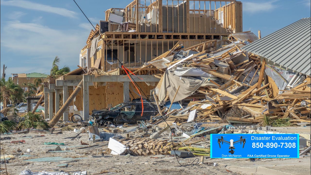 Hurricane Michael damage in Panama City, Florida Aerial View - YouTube