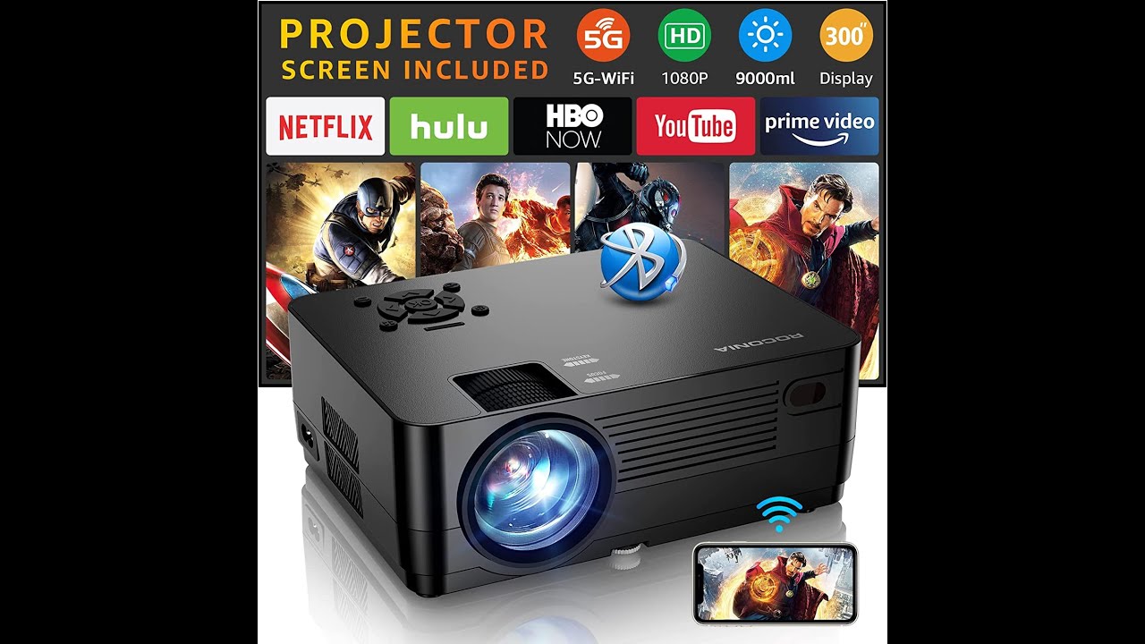Roconia WiFi Bluetooth Projector Review - Pros & Cons - YouTube