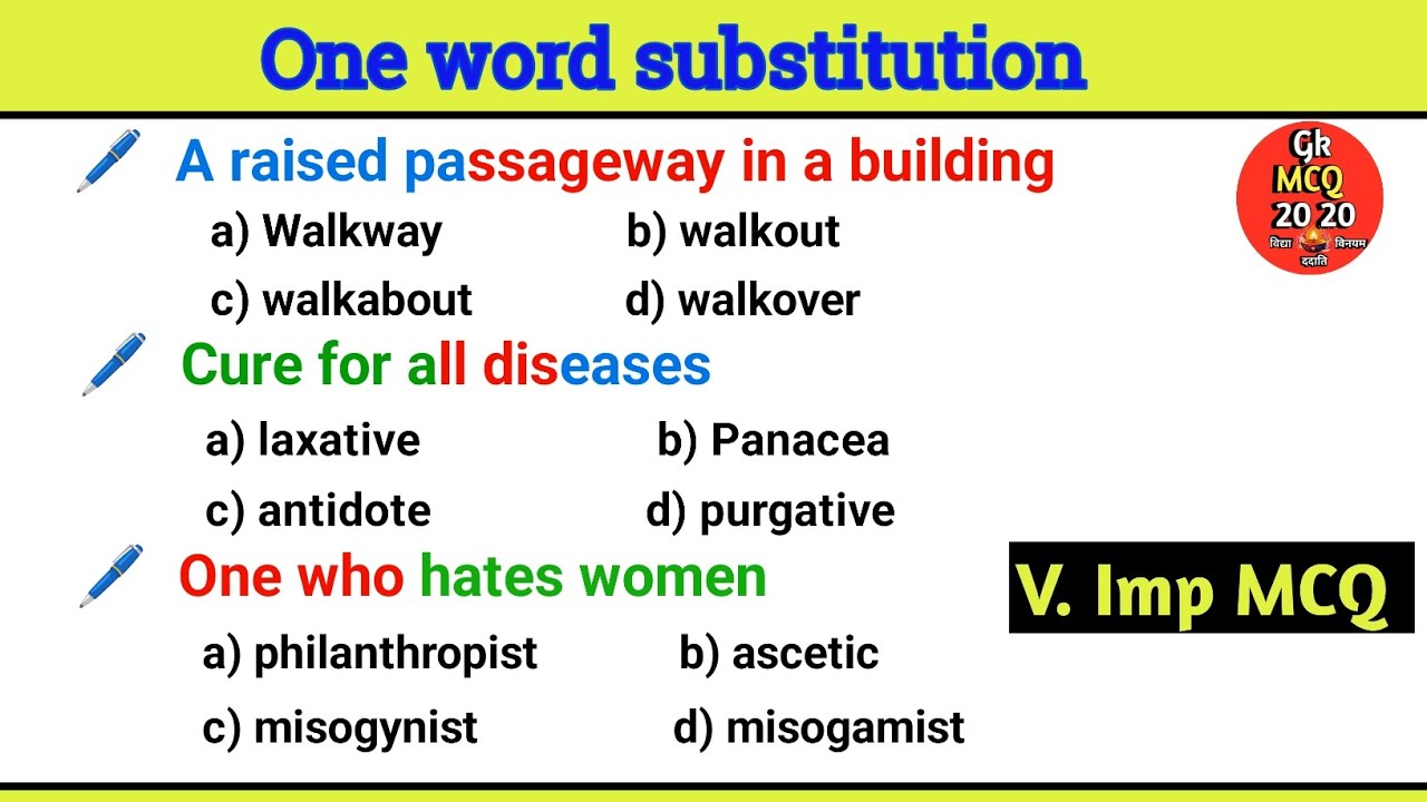 One word substitution lone word substitution for ssc mts l one word ...