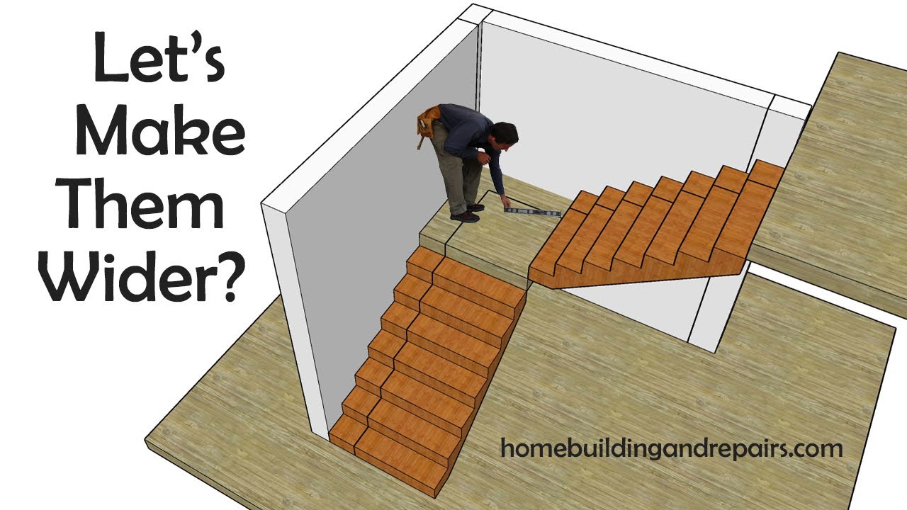 Remodel Design Ideas For Making L Shaped Landing Stairway Wider - YouTube