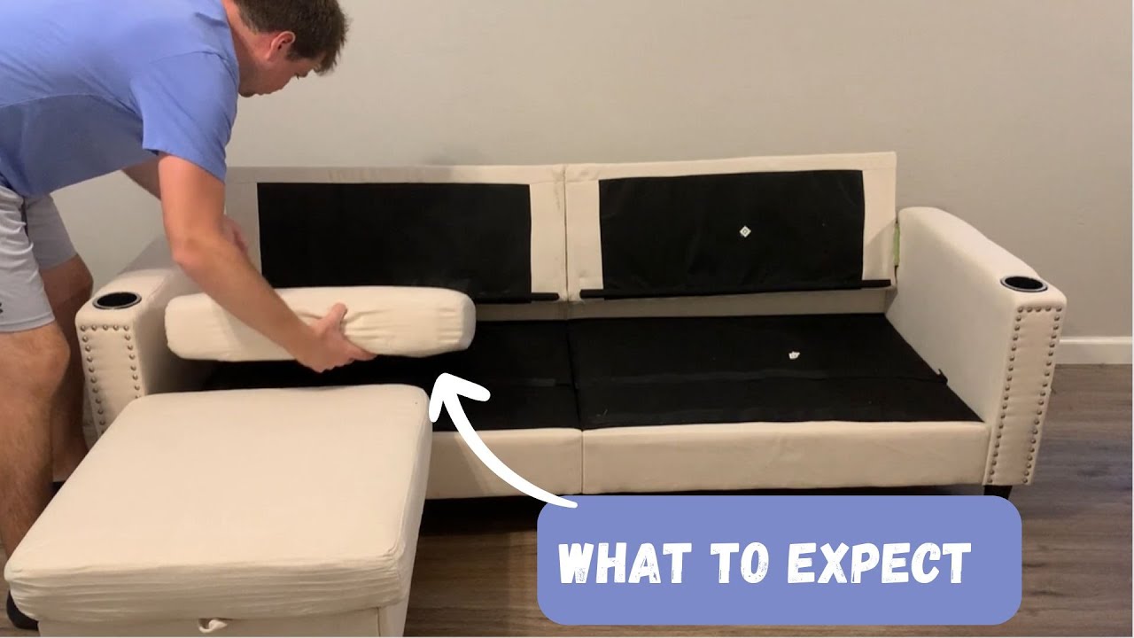 Siiejia L-Shaped Couch Assembly Process & Overview - YouTube