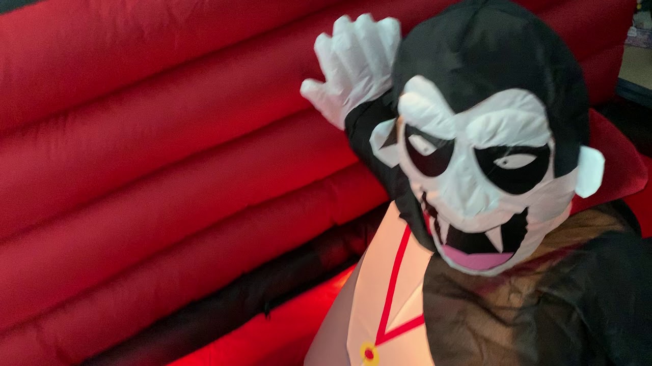 2019 Gemmy REMAKE Halloween Animated Inflatable Vampire Coffin - YouTube