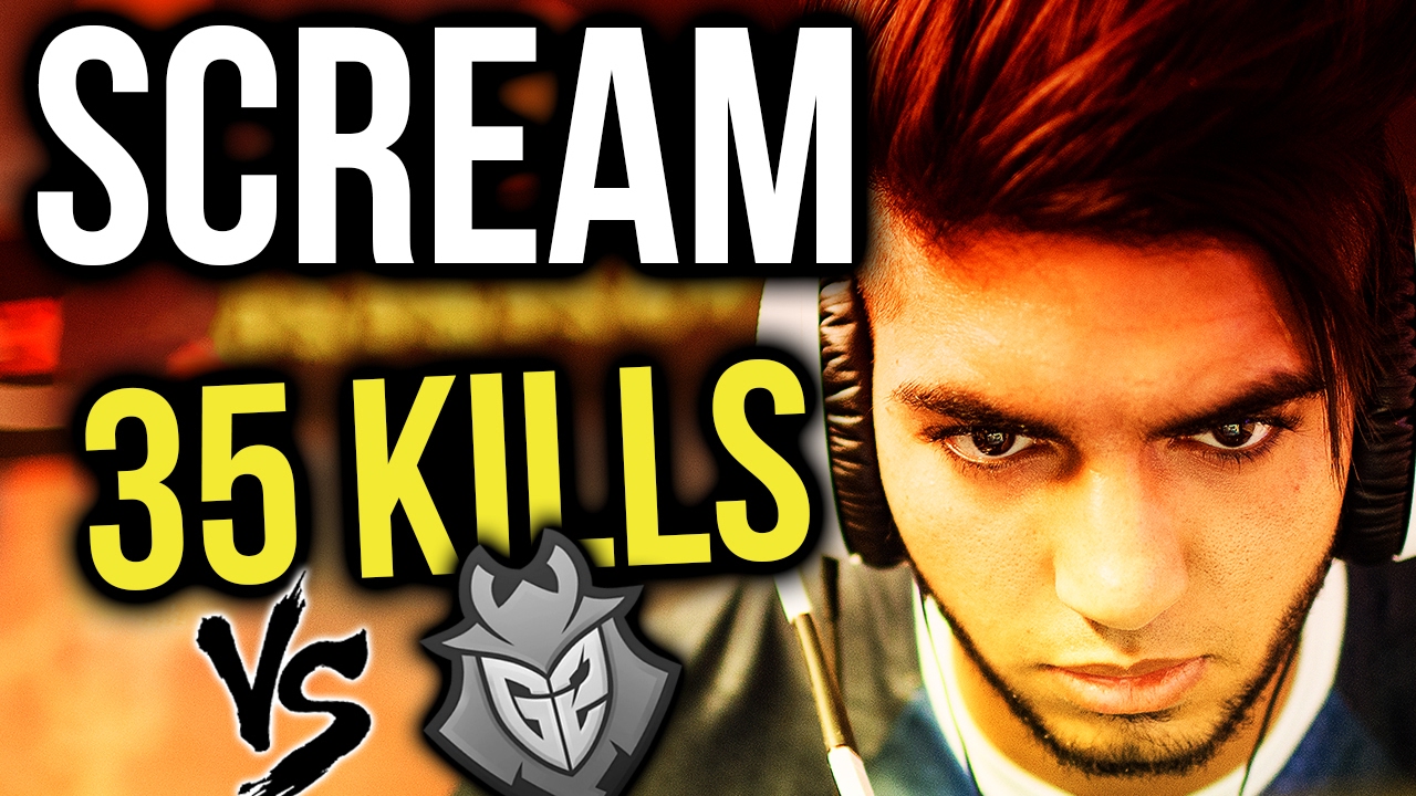 ScreaM 35 kills / 77% HS / ACE - best of pro game ENVYUS vs G2 - CS:GO ...