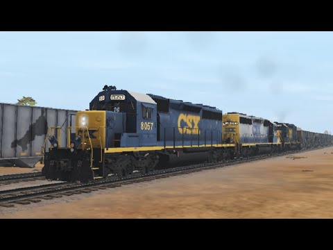 Trainz 3 CSX #8057 pass by with CSX GP40-2 #6137 - YouTube