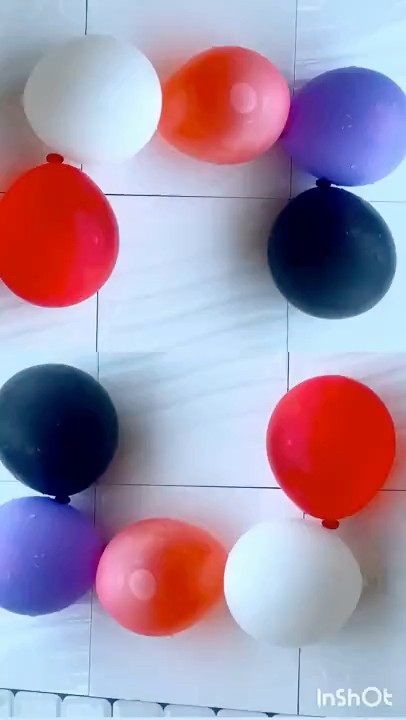Colorful Red Balloon Pop 🌈 Satisfying Moments🟡🔴🔵🟣🟠 #asmr #balloon # ...