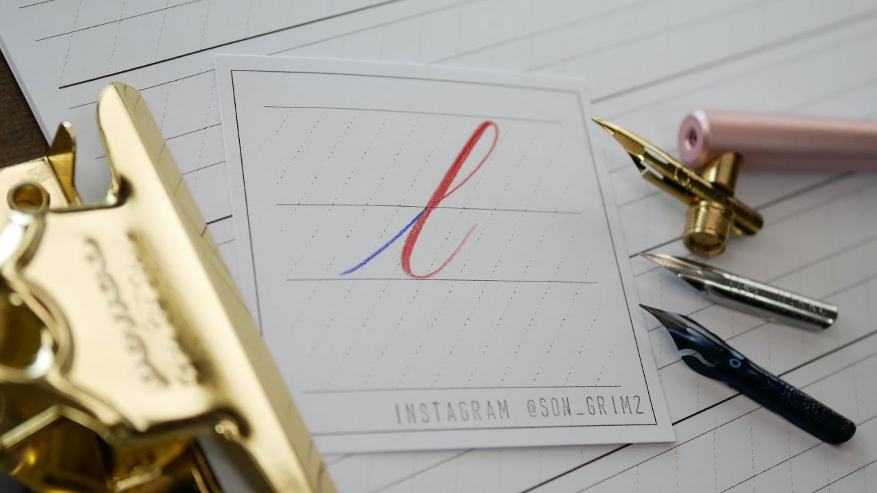 카퍼플레이트 영문캘리 소문자 'l'- copperplate calligraphy lowercase 'l' - YouTube