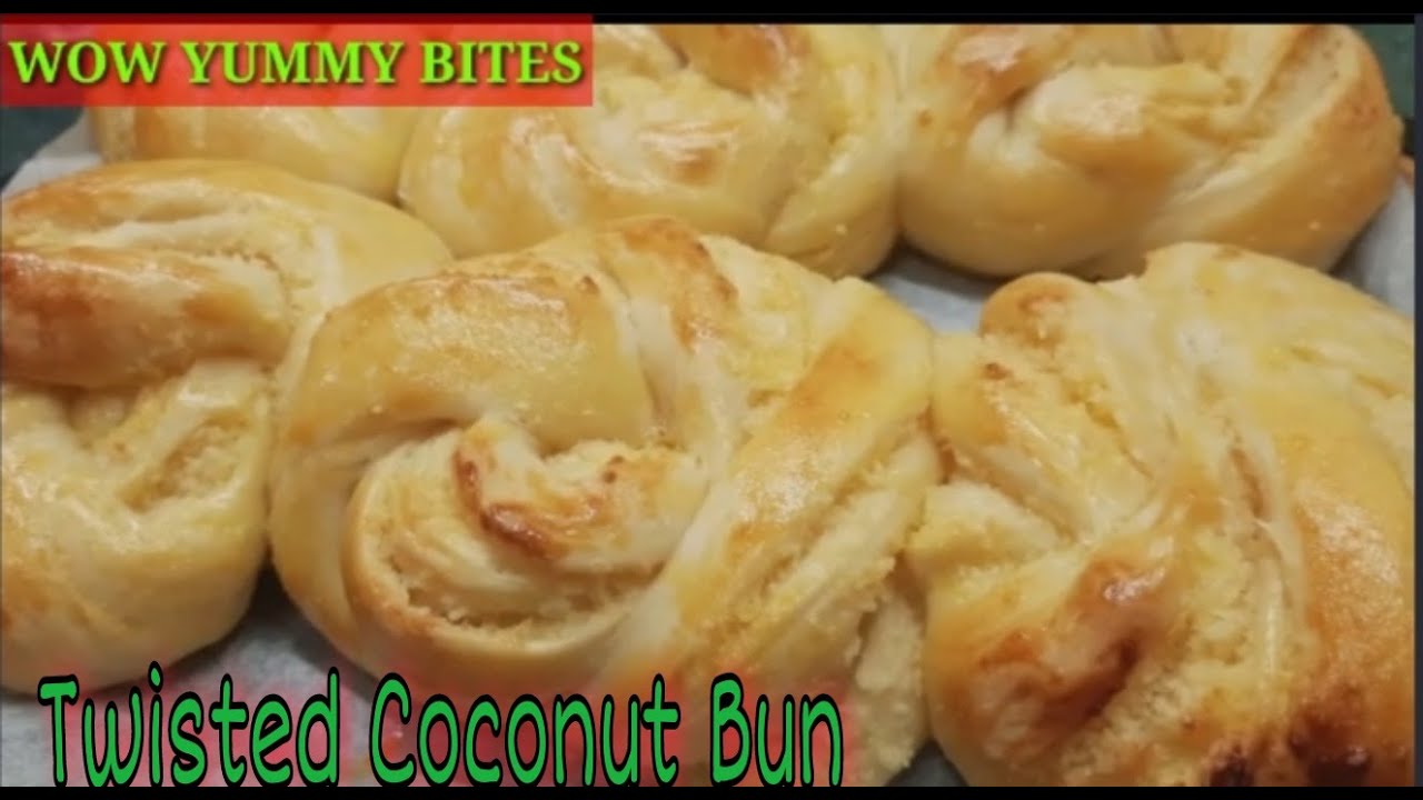 Twisted Coconut Bun | Soft and fluffy coconut Bun | how to make coconut ...