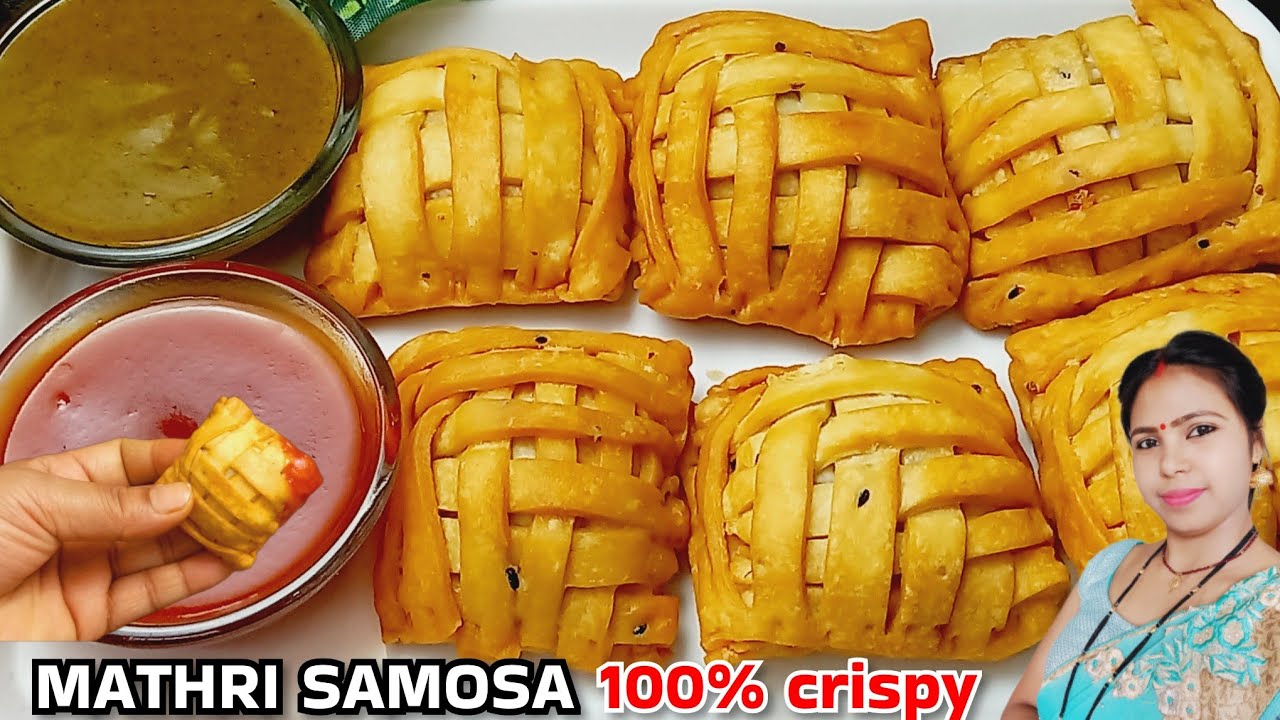 MATHRI SAMOSA RECIPE | mini potato samosa | nimki snacks | Hungry oven ...