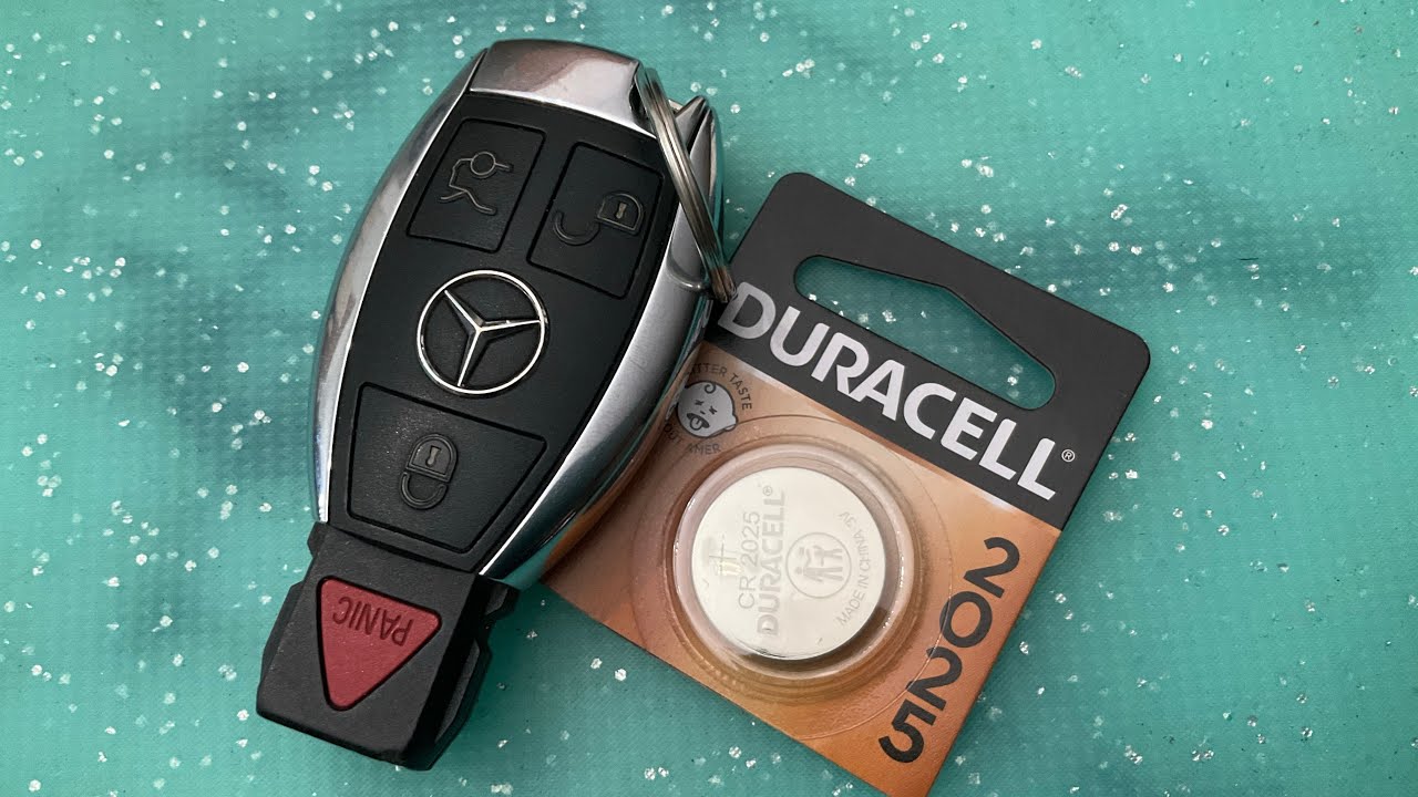 Change Mercedes Benz key fob battery - YouTube