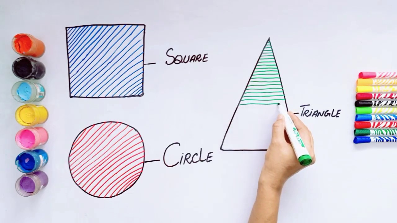 How to Draw Square, Circle & Triangle for kids |Drawing for Children ...