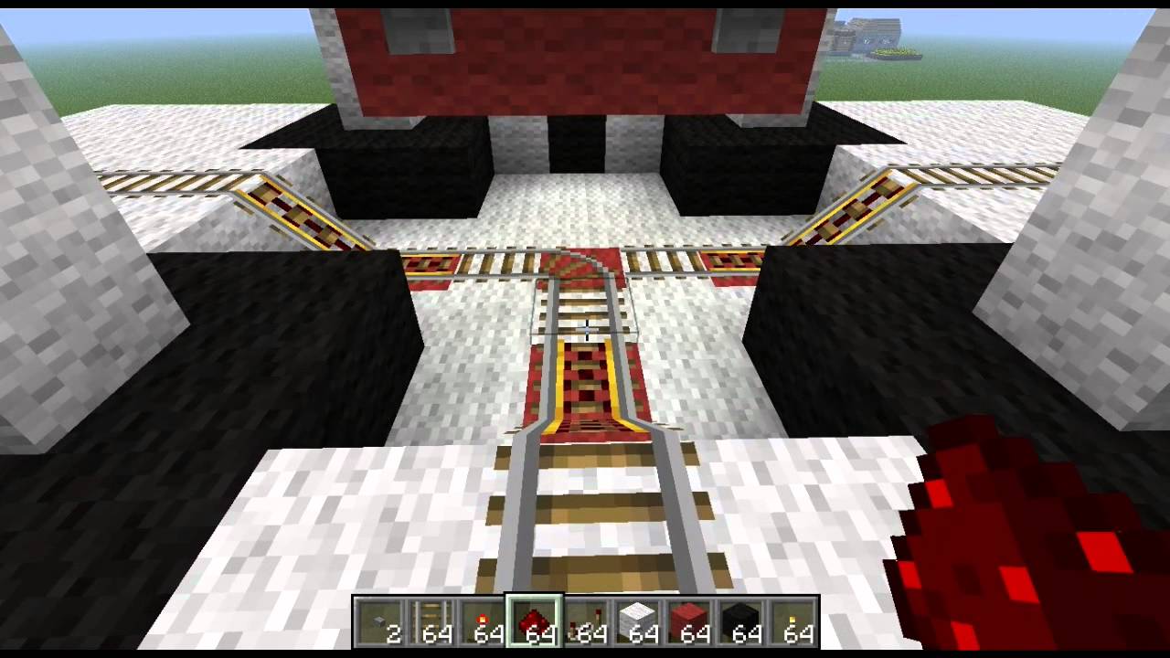 Minecraft Tutorial 3 Way Minecart Intersection - YouTube