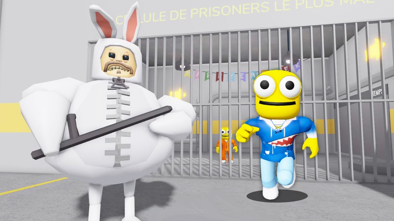 ENFERMER DANS LA PRISON DU POLICIER LAPIN ENORME (BARRY'S PRISON RUN ...