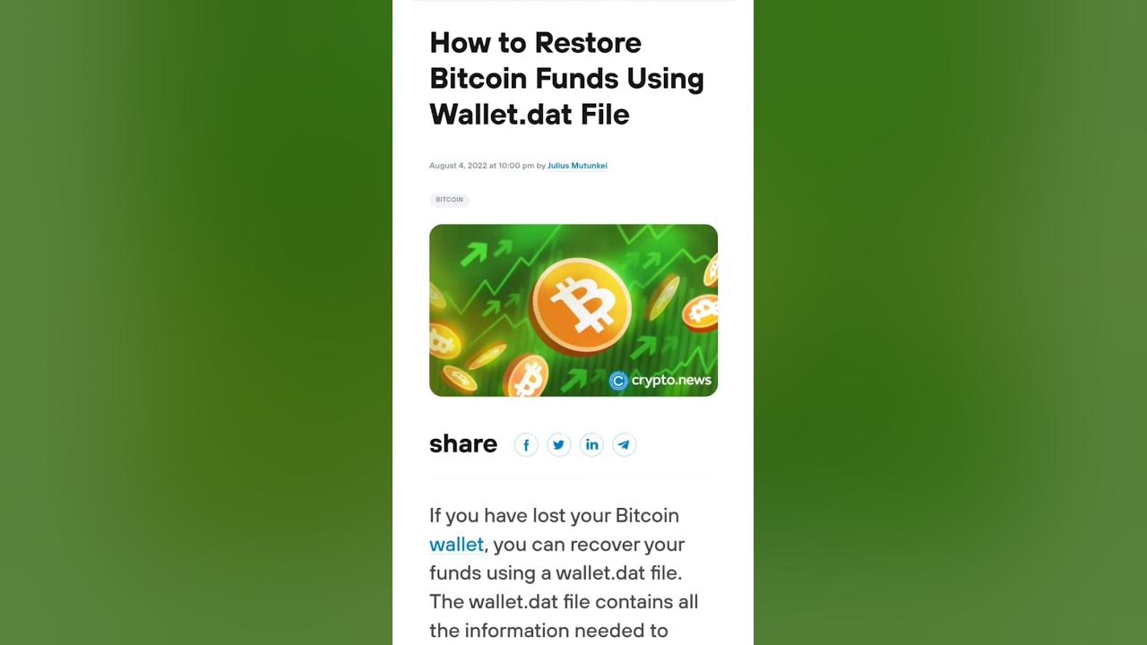 How to Restore Bitcoin Funds Using Wallet.dat File #cryptomash @BitBoyCrypto @aantonop ...