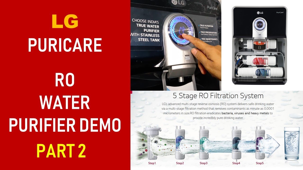 LG PURICARE RO WATER PURIFIER WW182EP | PART 2 | PURIFICATION PROCESS ...