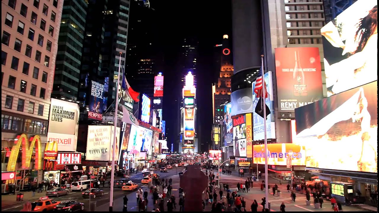 Time Square - cold January Night - YouTube