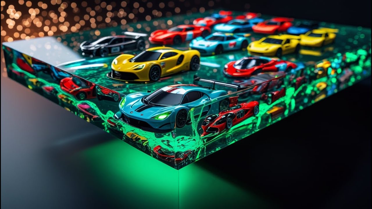 Crafting a Miniature Highway: Epoxy River Table with Built-in Toy Car ...