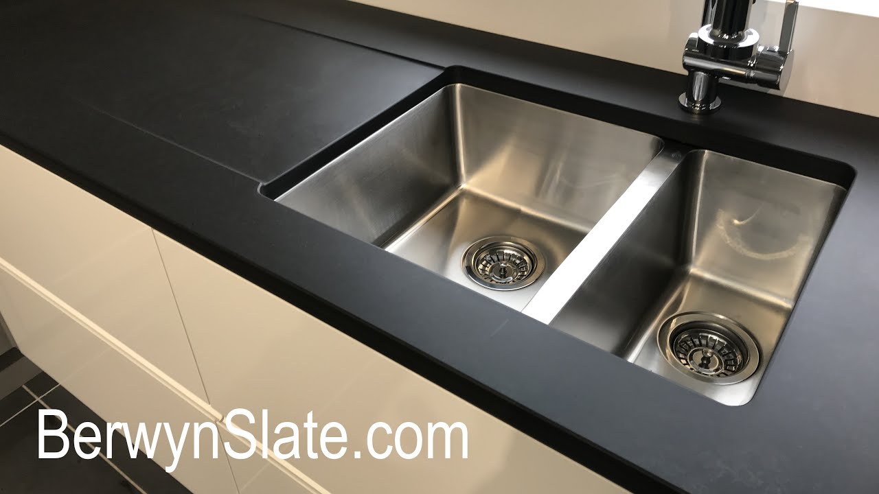 Welsh Slate kitchen worktops - YouTube