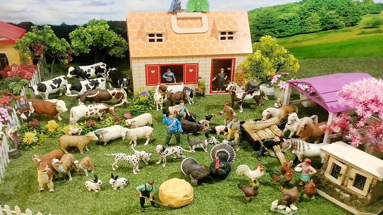New Farm Diorama Sheep, Goat, Horses, Cow, Dog, Cat and pig Arriving in ...