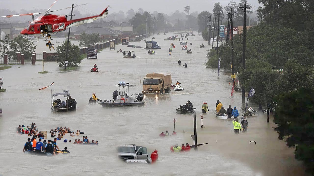 🔴Evacuate in Texas, USA! Streets become oceans | Flooding in Lubbock TX ...