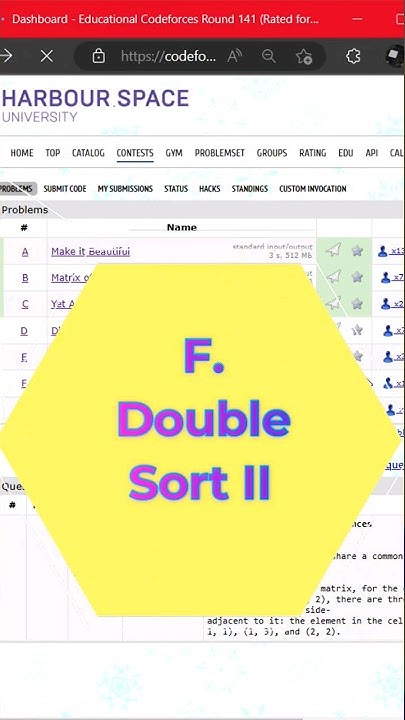 F. Double Sort II codeforces solution c++ #shorts #cpp - YouTube
