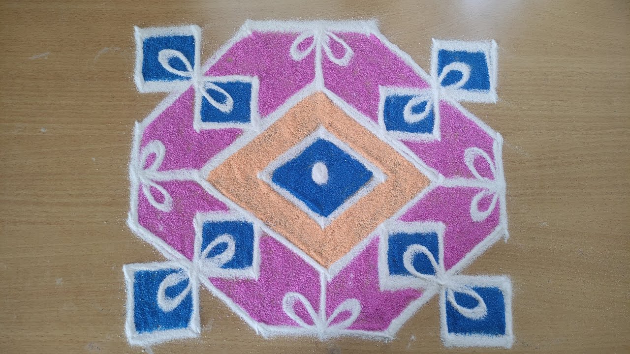 Simple Rangoli Design| Thipkyanchi Rangoli| 7×7 dots rangoli|# ...