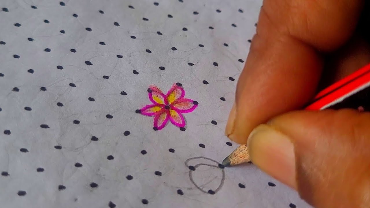 Big rangoli | 21 to 11 dots | New Easy rangoli with dots | Roja | Rose ...