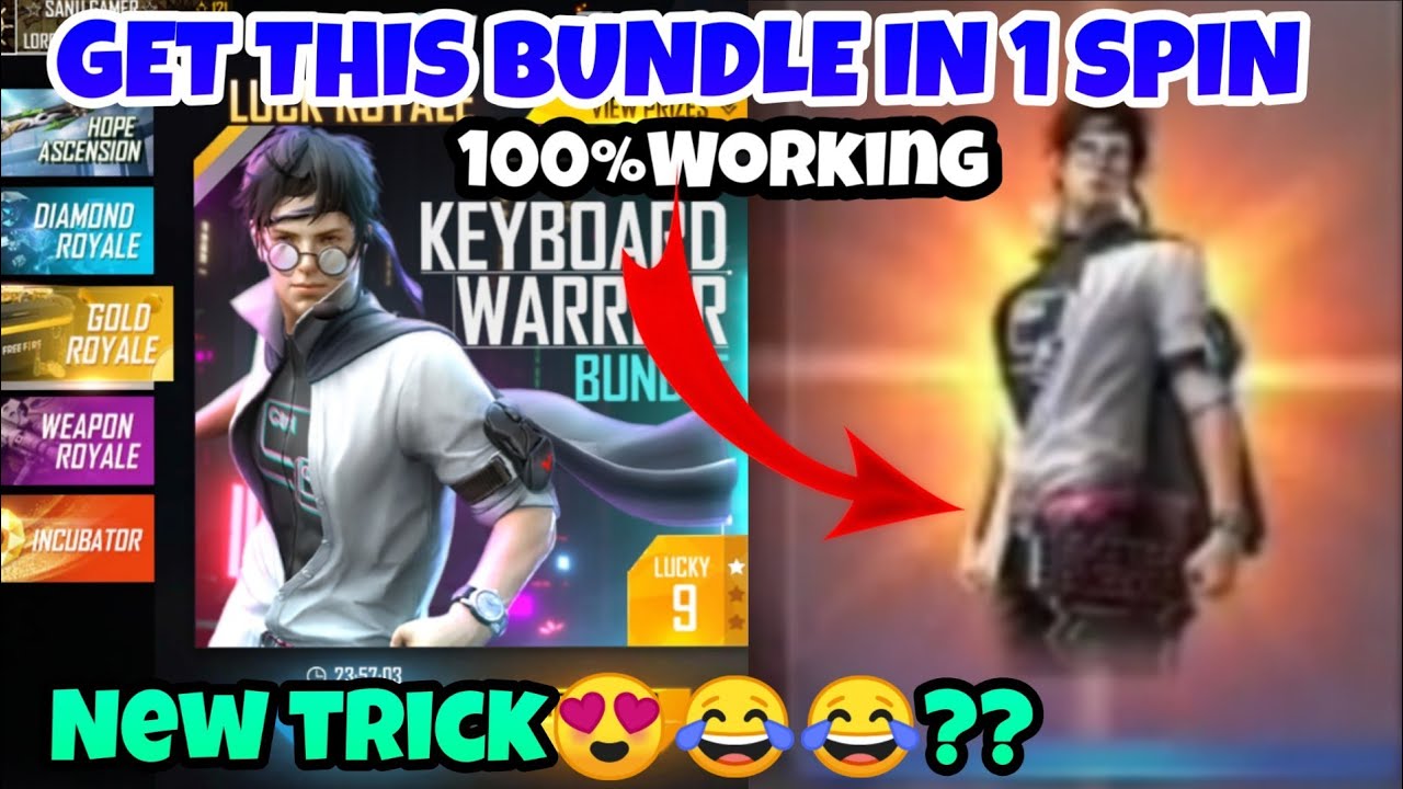 HOW TO GET FREE FIRE NEW LUCKY ROYALE KEYBOARD WARRIOR BUNDLE - GET ...