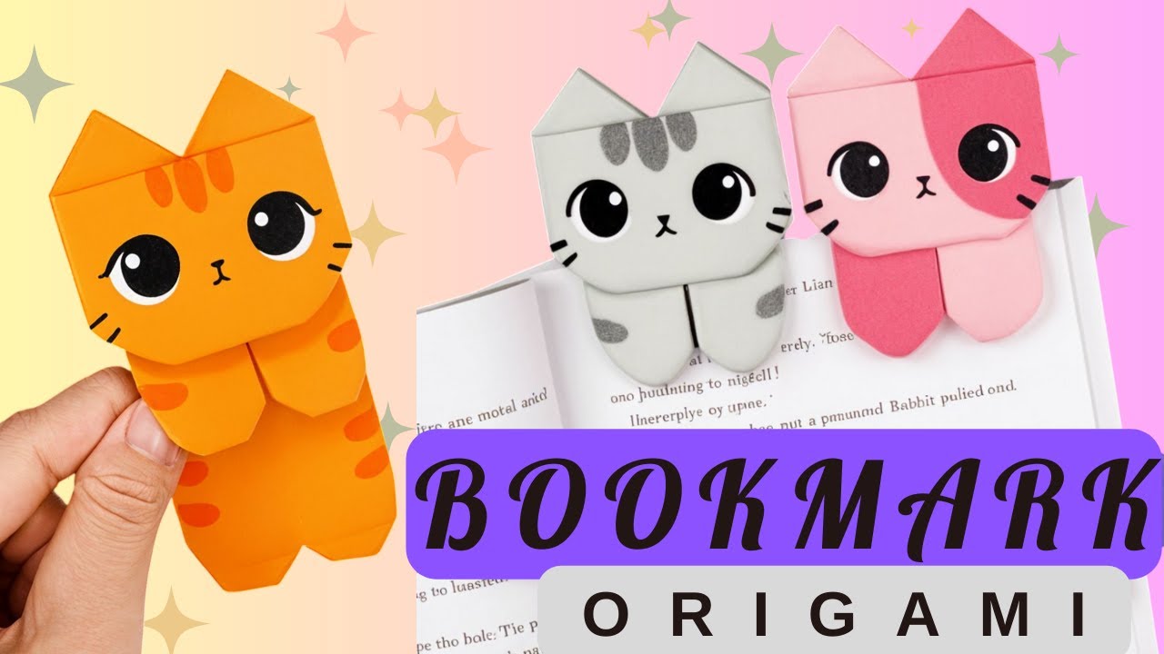 Cute Origami Cat Bookmark | Kawaii Paper Craft | DIY Easy Origami - YouTube