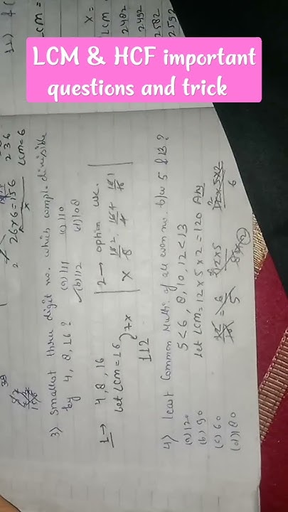 LCM &HCF important questions and trick #ssc #shorttrick #maths #mathstricks #ssccgl #sscadda247 ...