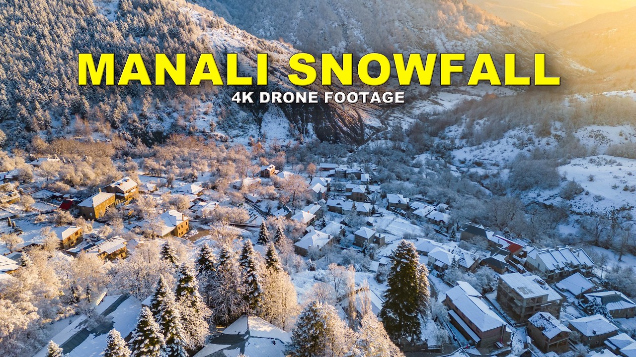 Manali Fresh Snowfall 4K Drone (No Commentary) | Himbus - YouTube
