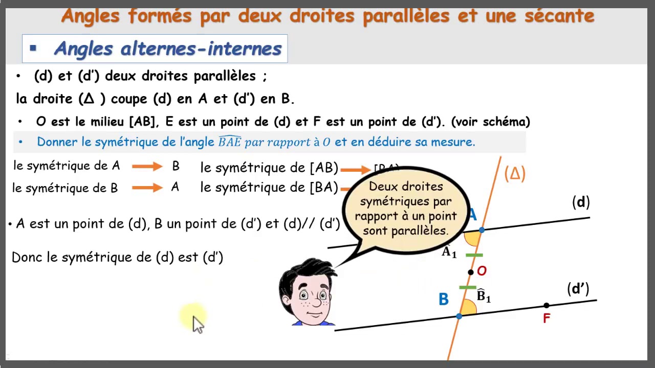 Angles alternes internes et parallèles Propriété directe @ الأولى ...