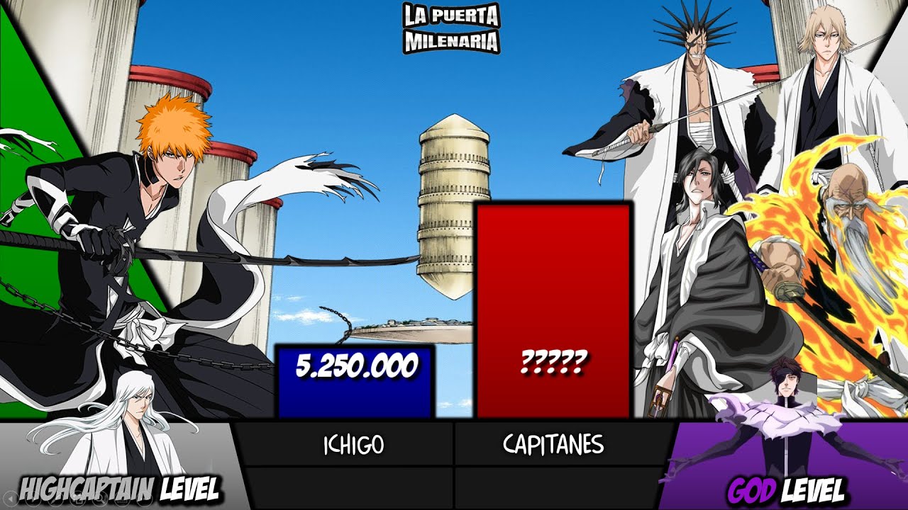 ichigo vs Todos los capitanes Power Levels - Bleach Power levels - La ...