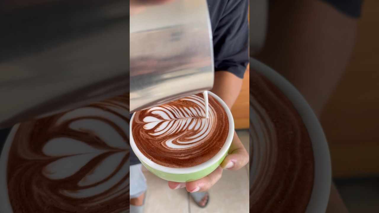 CHOCOLATE LATTE ART [Rosetta] #latteart - YouTube