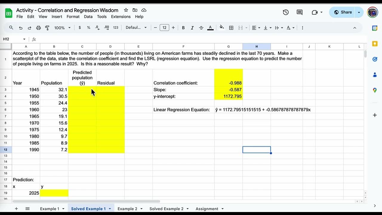 Activity – Correlation and Regression Wisdom – Walkthrough - YouTube