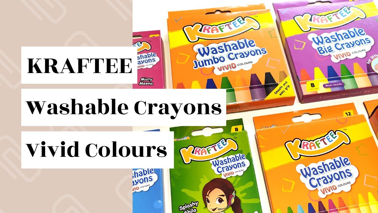 BUNKUYA: Kraftee Washable Crayons Vivid Colour - YouTube