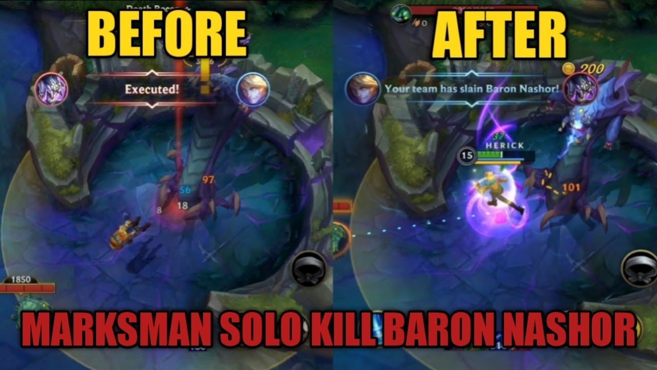 HOW TO SOLO KILL BARON NASHOR BY USING MARKSMAN | LEAGUE OF LEGENDS ...