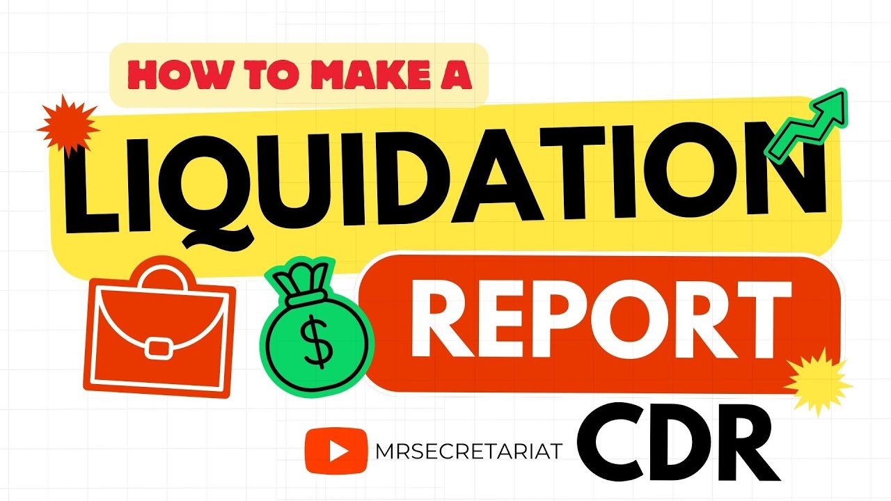 How to make a Liquidation Report using CDR - YouTube